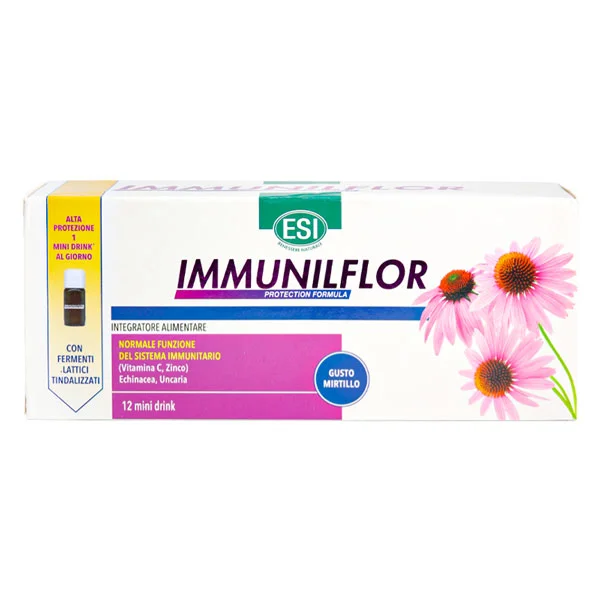 Immunilflor Protection Formula - 12 Mini Drink - Gusto Mirtillo | Esi